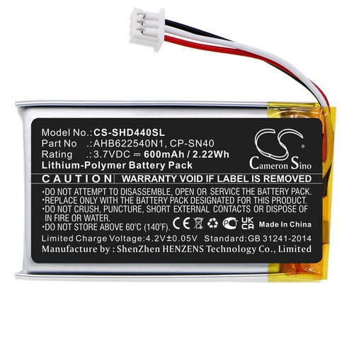 BATTERIE 600mAh Type AHB622540N1 CP-SN40 For Sennheiser HD 4.40 BT, HD ...