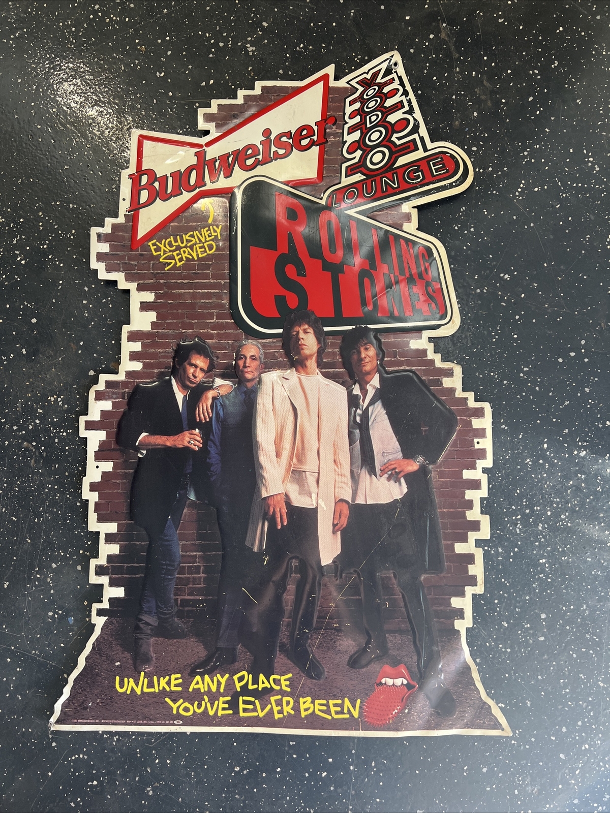 RARE 1994 Budweiser Rolling Stones Voodoo Lounge Metal Bar Sign - ONLY ...