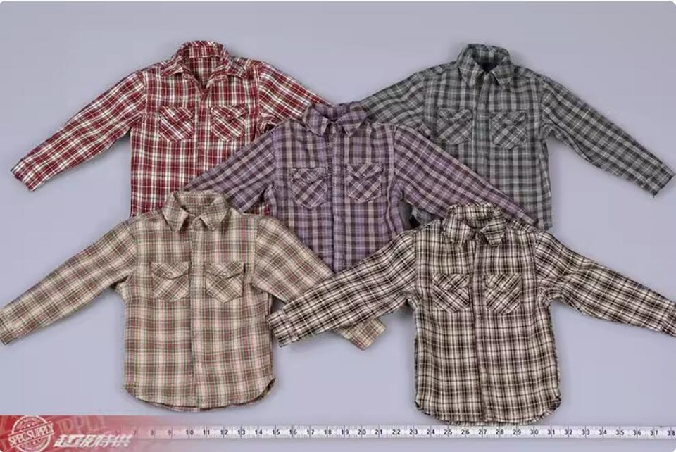 Oversize 1/6 plaid shirt for 12" figure strong body Phicen worldbox ...