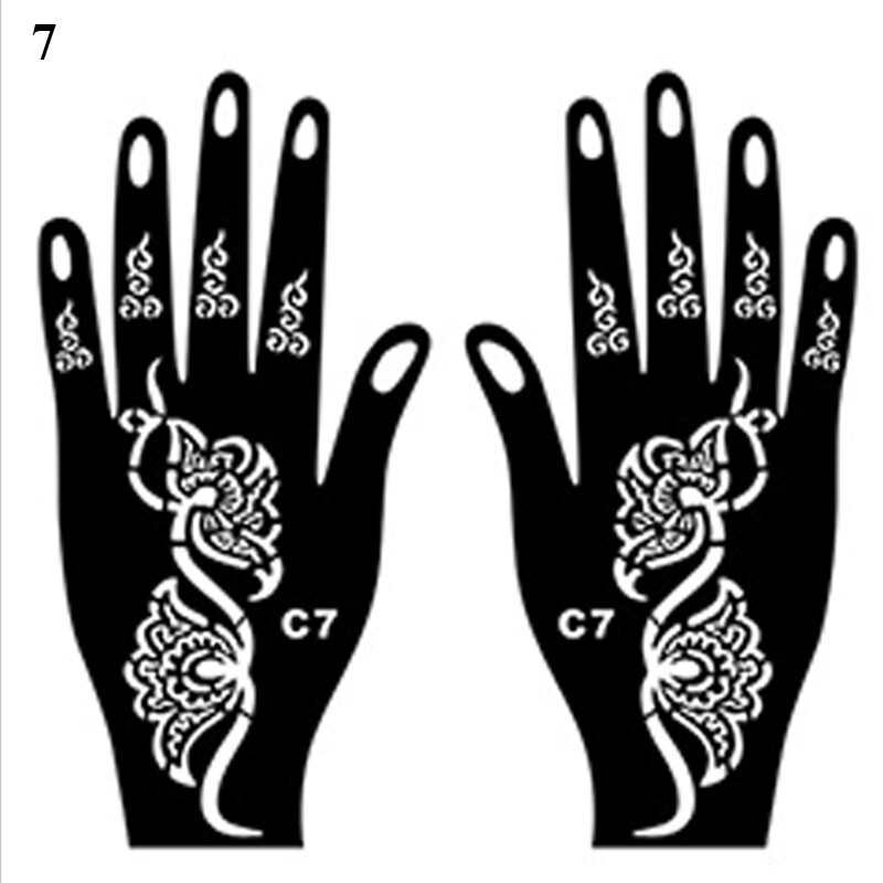 2Pcs/Set Temporary Tattoo stencil Body Art Unisex Gothic Henna Pattern ...