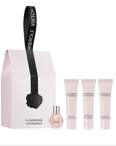 Viktor&Rolf Flowerbomb Gift Set Perfume Body lotion Cream Shower Gel ...