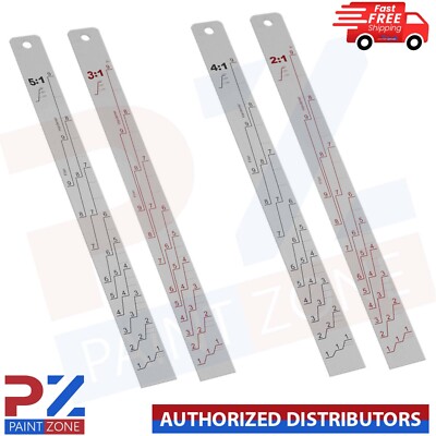 Paint Mixing Measuring Stick DoubleSided Aluminum 2:1 / 4:1Ratio3:1 / 5 ...