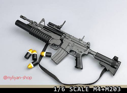 1/6 Male WWII M4+M203 Gun Rifle Weapon Model For 12''Soldier Action ...