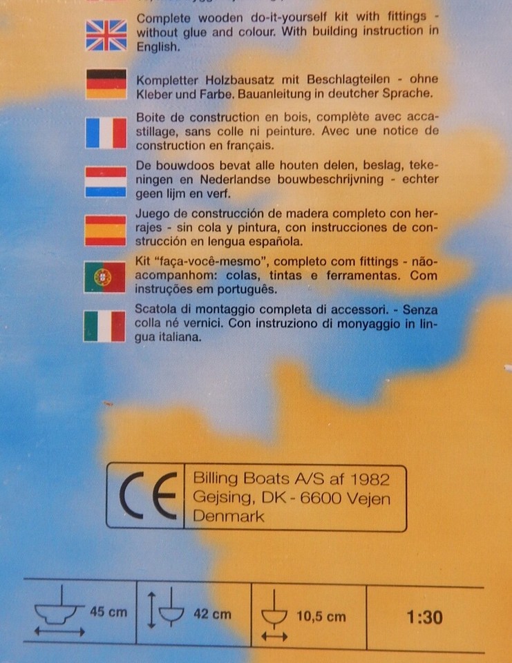 New Billing Boats Denmark Esperance 908 wood ship model kit 1/30 | eBay