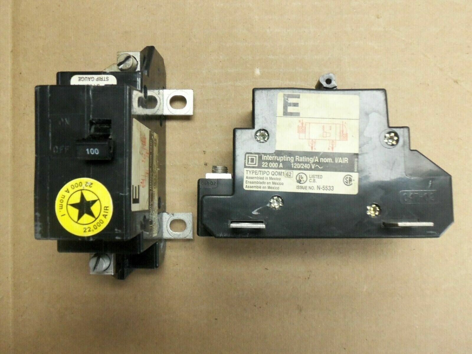 NEW Square D QOM QOM100VH 2 Pole 100 Amp 120/240v Circuit Breaker NTO ...