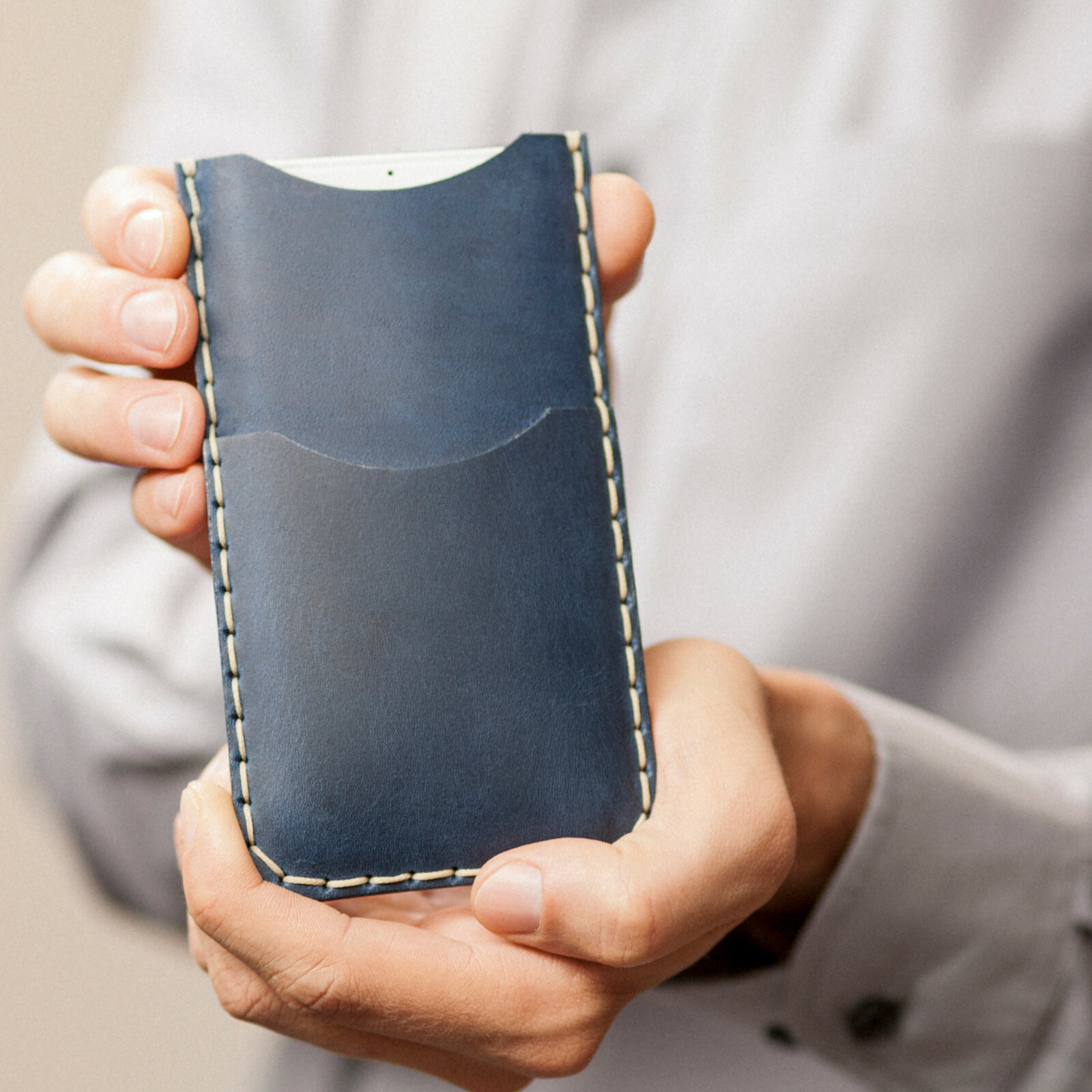 Personalized Leather Case For Samsung Galaxy. Hand Stitched Pouch Card ...