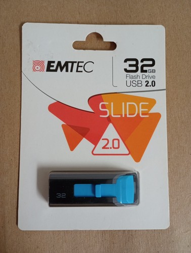 EMTEC Slide USB 2.0 Flash Drive Black/Blue 32GB | eBay