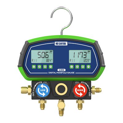 Digital Manifold Meter HVAC Refrigeration AC Manifold Temperature Gauge ...