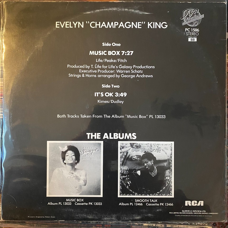 Evelyn "Champagne" King - Music Box 12" Vinyl Single 45RPM Disco ...