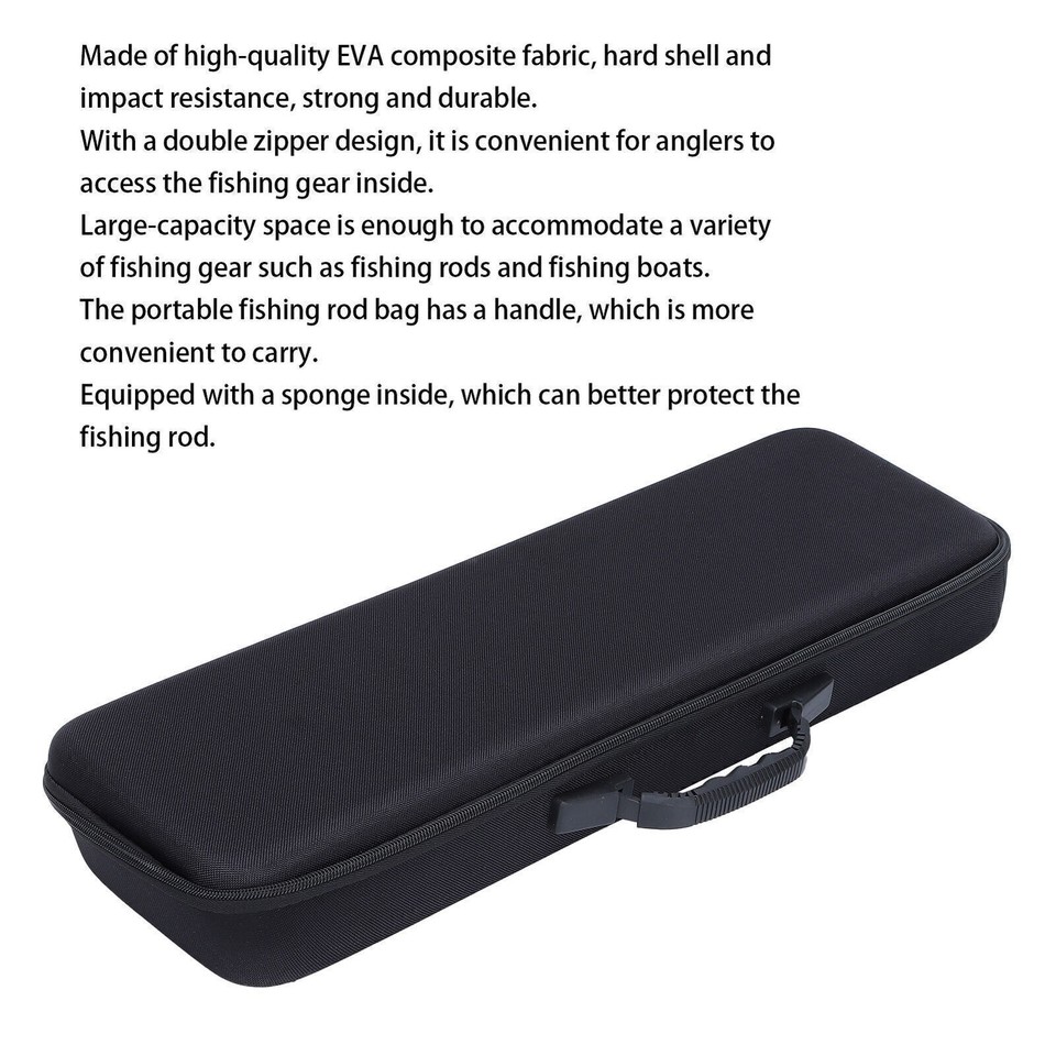 Fishing Rod Case EVA Shockproof Hard Shell Fishing Pole Reel Gear ...