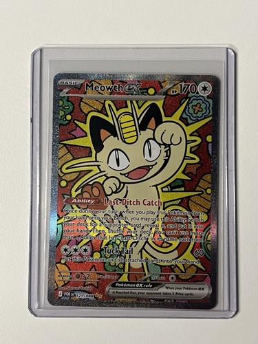 Meowth EX Secret Illustration Rare 121/088 Perfect Order Pokemon Card ...