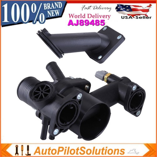 Thermostat Housing with Thermostat AJ89485 For 03-05 Jaguar S-Type XJ8 ...