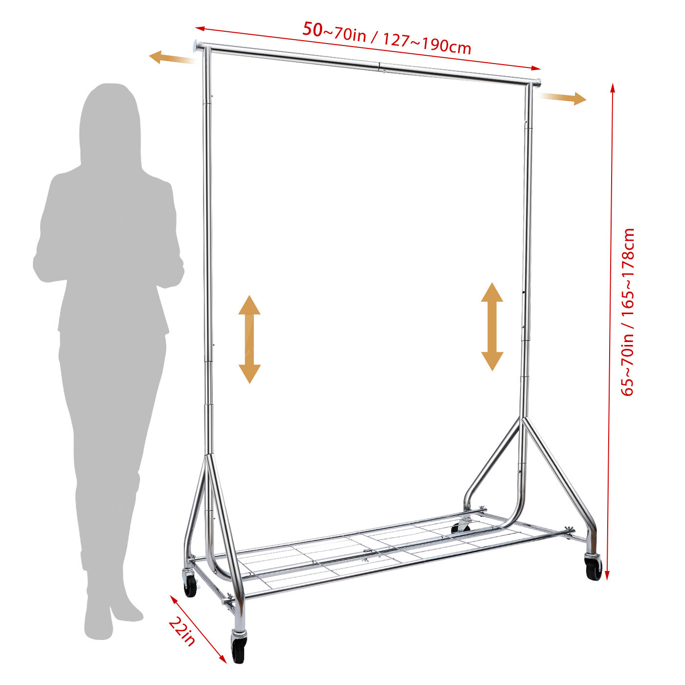 Heavy Duty Garment Rack Rolling Clothes Rack Collapsible Clothing Rack ...