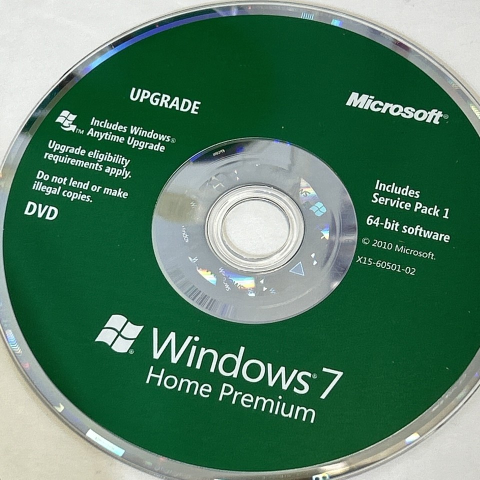 Microsoft Windows 7 Home Premium 32-bit 64-Bit Software Upgrade W ...