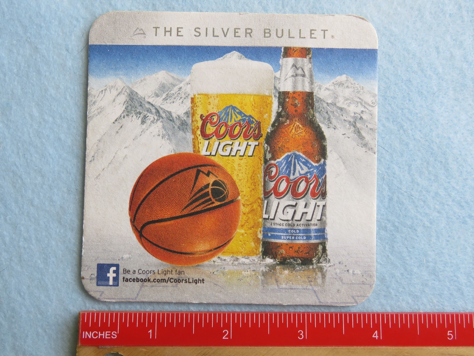 2013 Beer Coaster ~ COORS Light Silver Bullet ~ Ice COLD Basketball ...