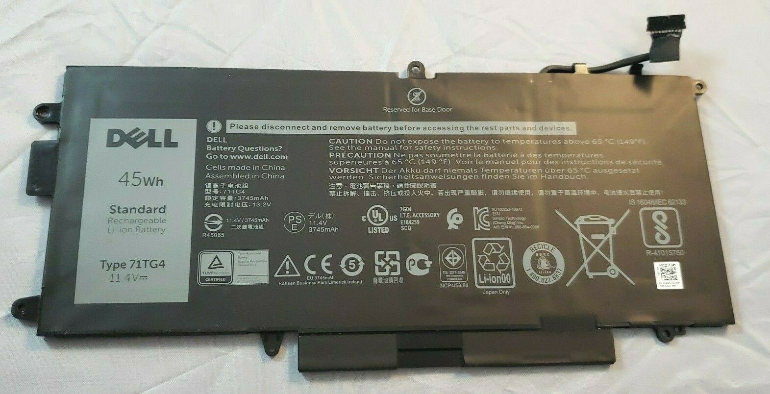 GENUINE DELL LATITUDE 5289 7389 3CELL 45WHR BATTERY X49C1 71TG4 TESTED ...