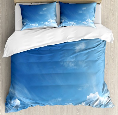 Sky Duvet Cover Set with Pillow Shams Inspirational Sun Rays Print | eBay