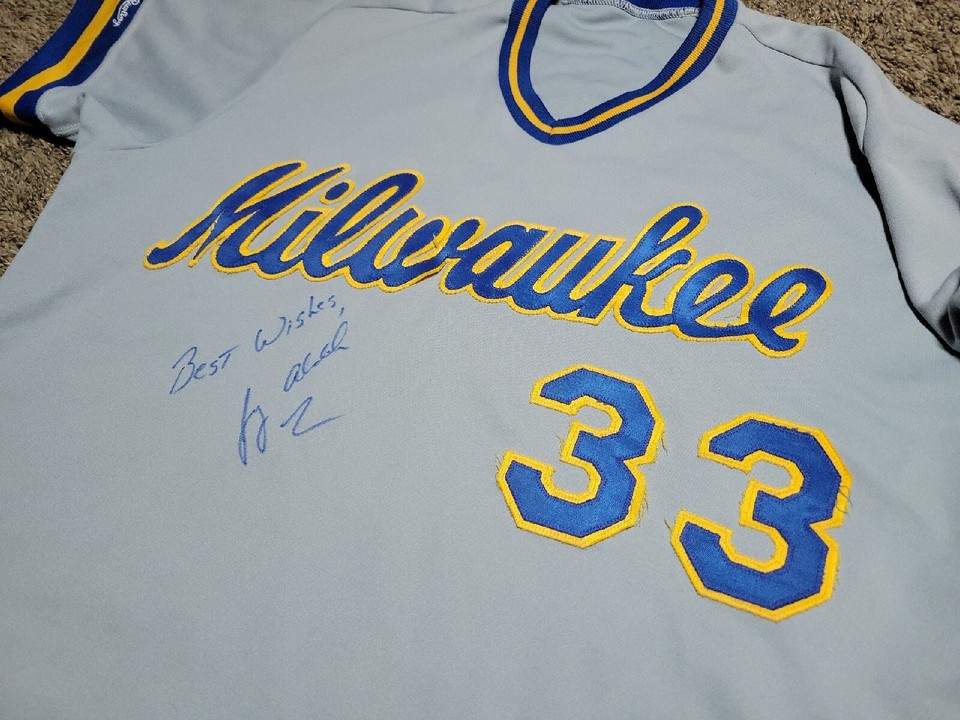 1988 Jay ALDRICH Milwaukee Brewers Game Worn Issued Team Rawlings ...