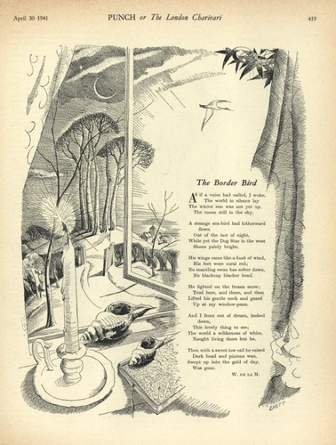 W. DE LA MARE - ILLUSTRATED POEM - "BORDER BIRD" BY ROWLAND EMETT ...