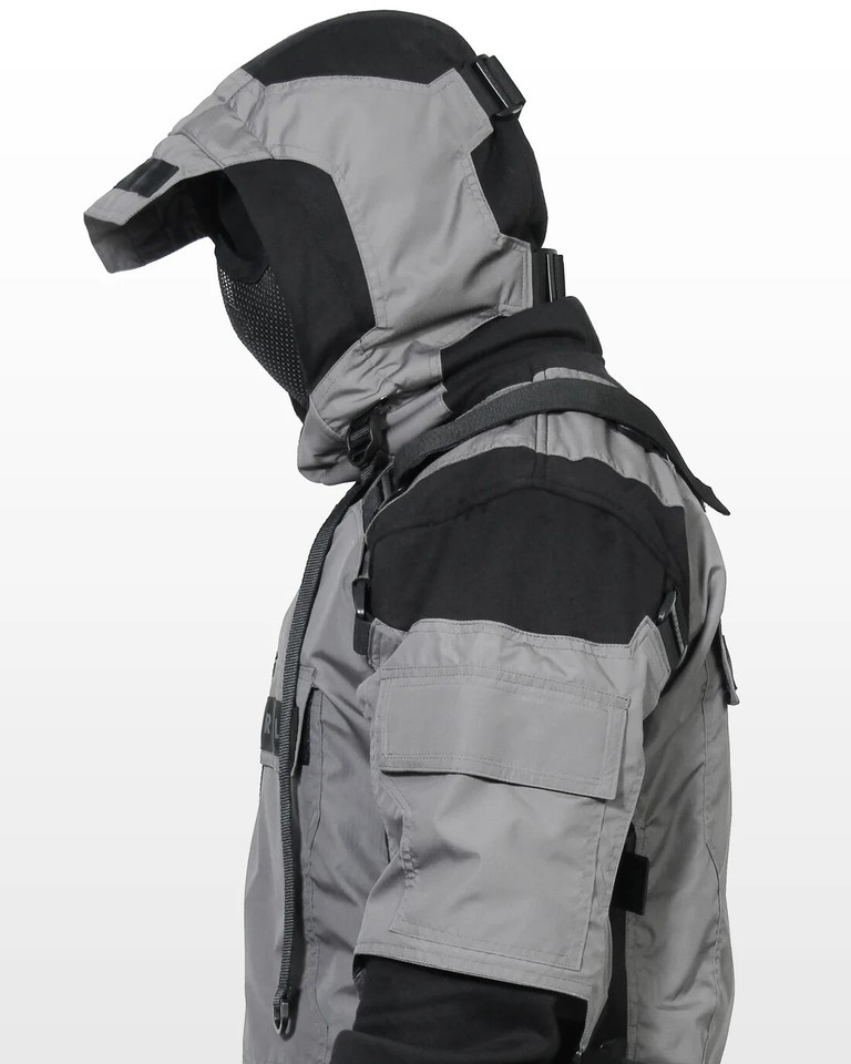 Men's Techwear Gray Jacket Vest fleece Pullover Hoodie TAC-BHV.02/GREY ...