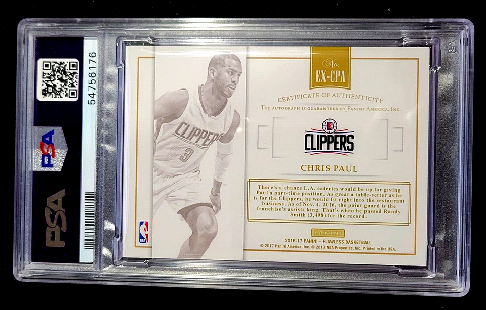 2016 PSA 9 MINT FLAWLESS CHRIS PAUL RUBY AUTO SP /15 EXCELLENCE G4673 ...