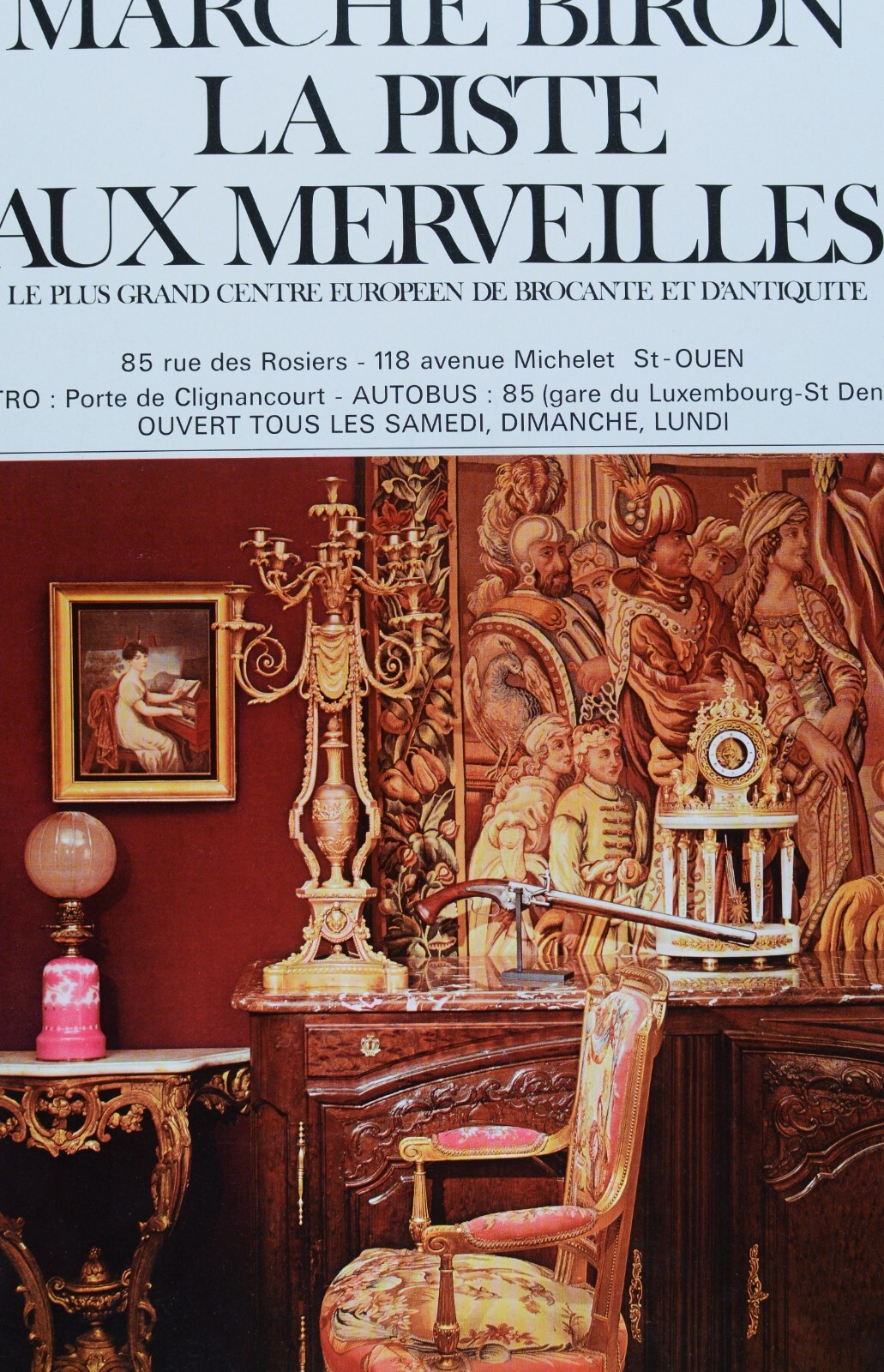 MARCHE BIRON FLEA MARKET ORIGINAL ART POSTER EXHIBITION SAINT-OUEN ...