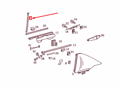 NEW MB E W124 REAR LEFT SIDE WINDOW OUTSIDE SEALING FRAME A1246700939 ...