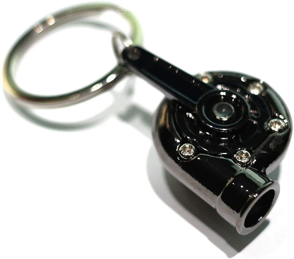 Gunmetal Spinning Turbo Keychain Automotive Part Engine Car Gift Key ...