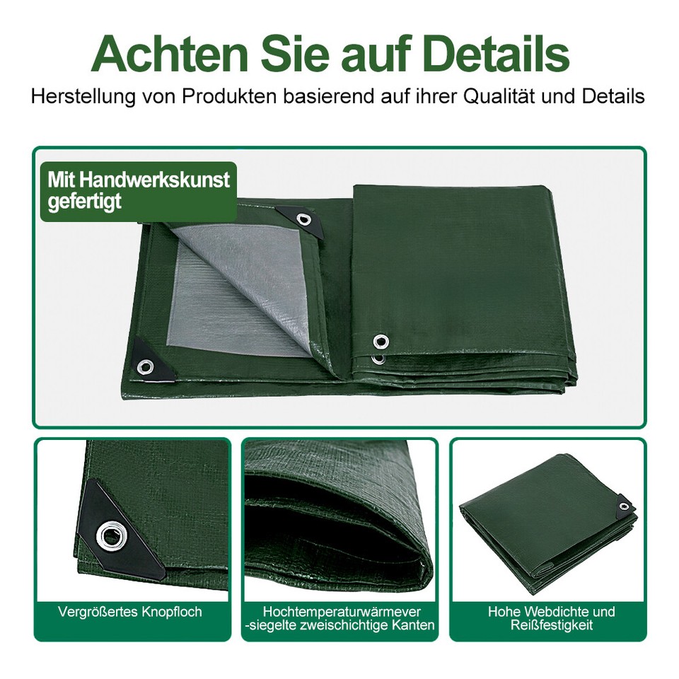 260g Abdeckplane Gewebeplane Plane Schutzplane Bootsplane mit Ösen ...