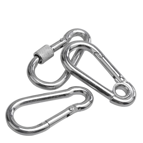304 Stainless Steel Carabiner Clip Snap Hook Spring Karabiner Carrabin ...