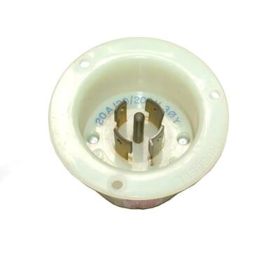 Hubbell Panel Mount 3-Phase Twist-Lock Receptacle Outlet 20 Amp 125/208 ...