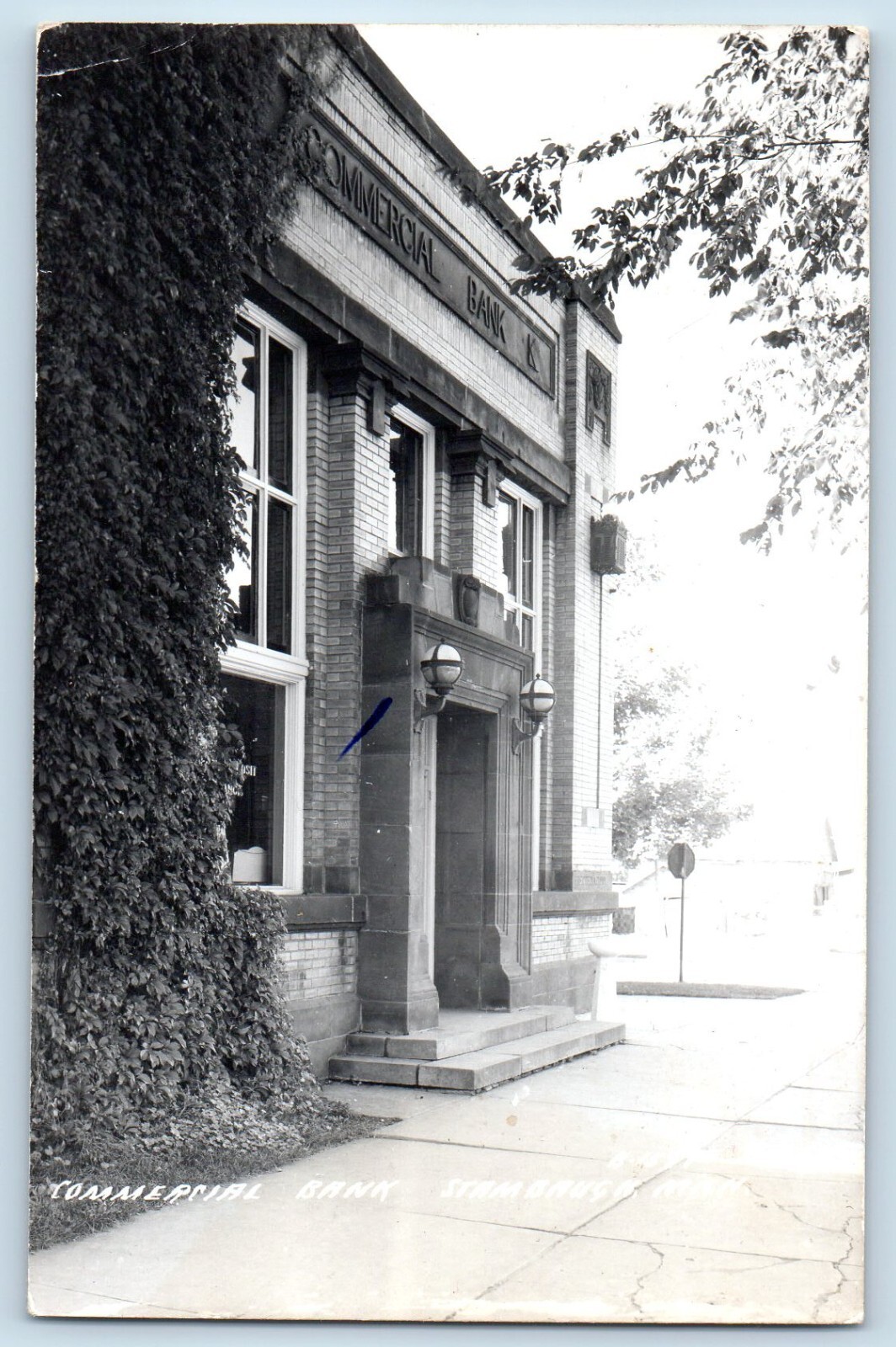 Stambaugh Michigan MI Postcard RPPC Photo Commercial Bank Building 1958 ...