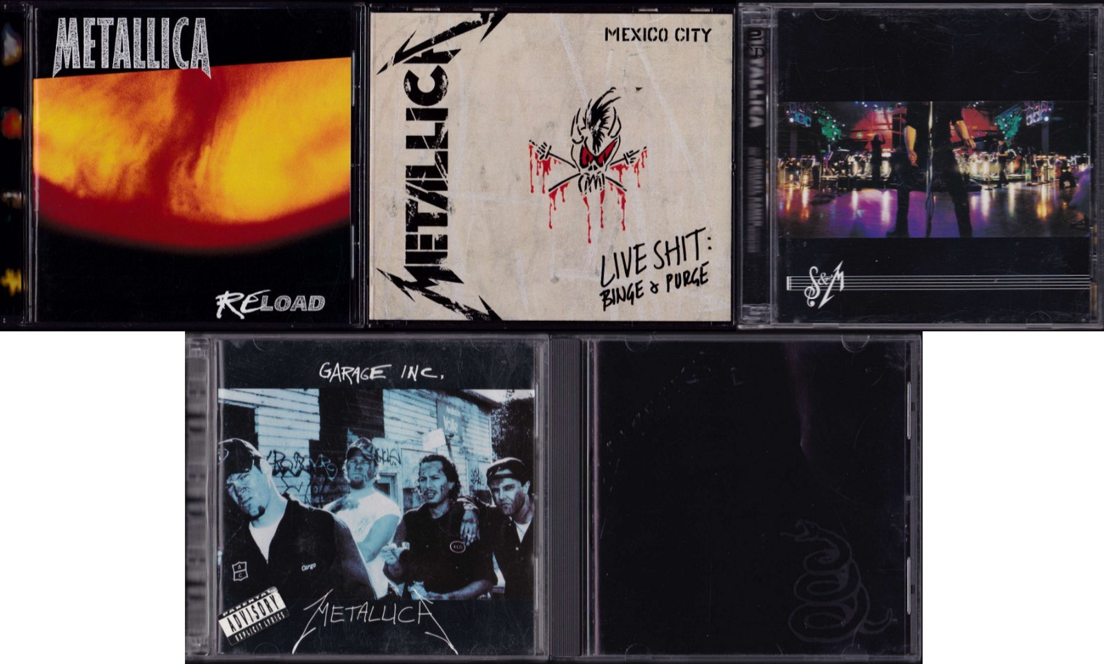 Metallica Black Album Live Shit S & M Garage Reload lot CDs 9 discs | eBay
