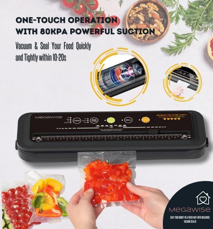 Model B 2025 Vacuum Sealer | Powerful & Compact | One-Touch Automatic ...