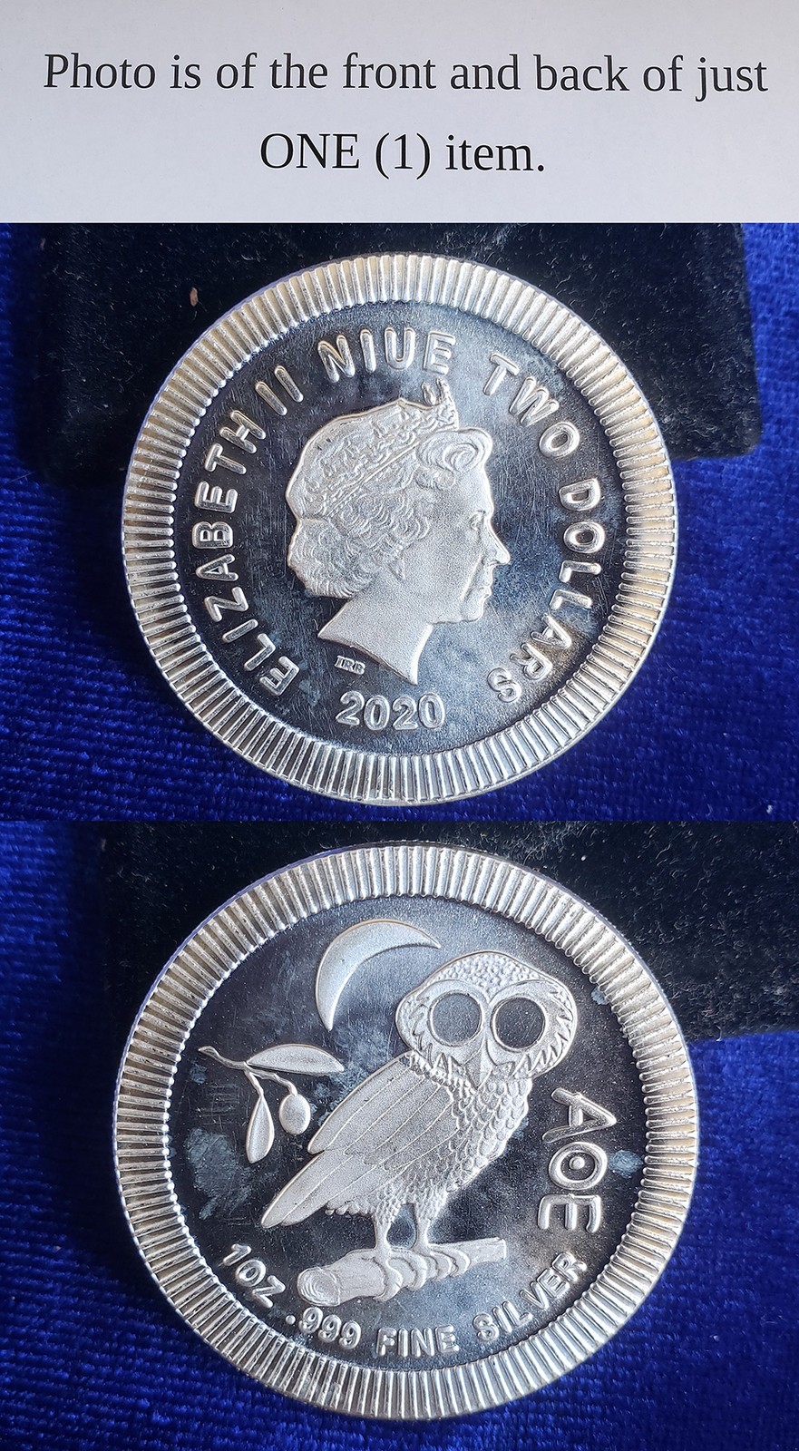 2020 Niue $2 Athena AOE Owl 1 Troy Oz .999 Fine Silver Round Coin | eBay