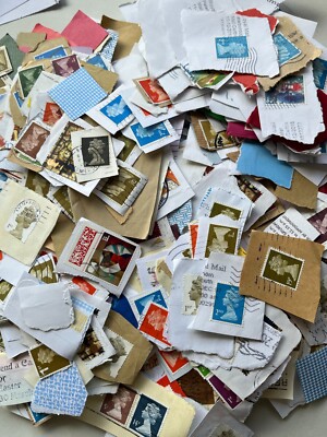 1kg British Stamps Mixed Postage Franked ON Paper Collect/Craft Kids ...