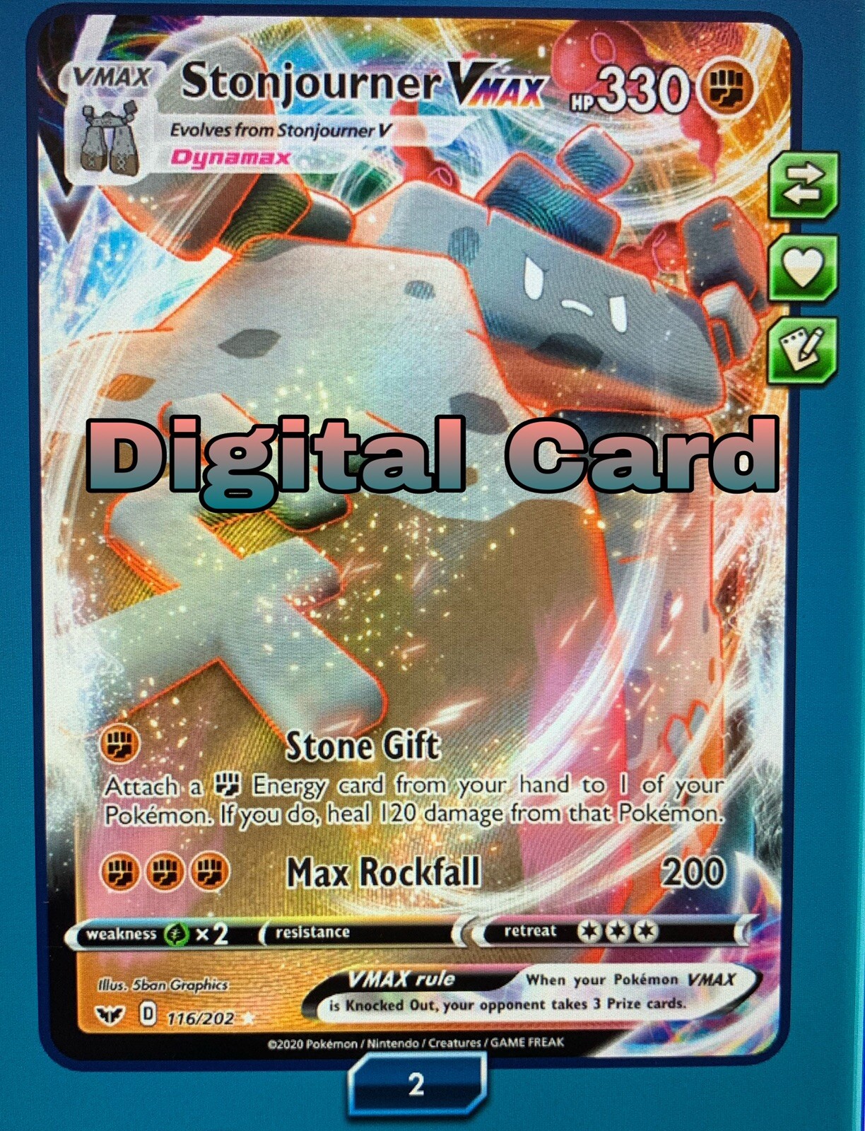 Stonjourner VMAX 116/202- Pokemon Card - TCG Online Digital Fast Trade ...