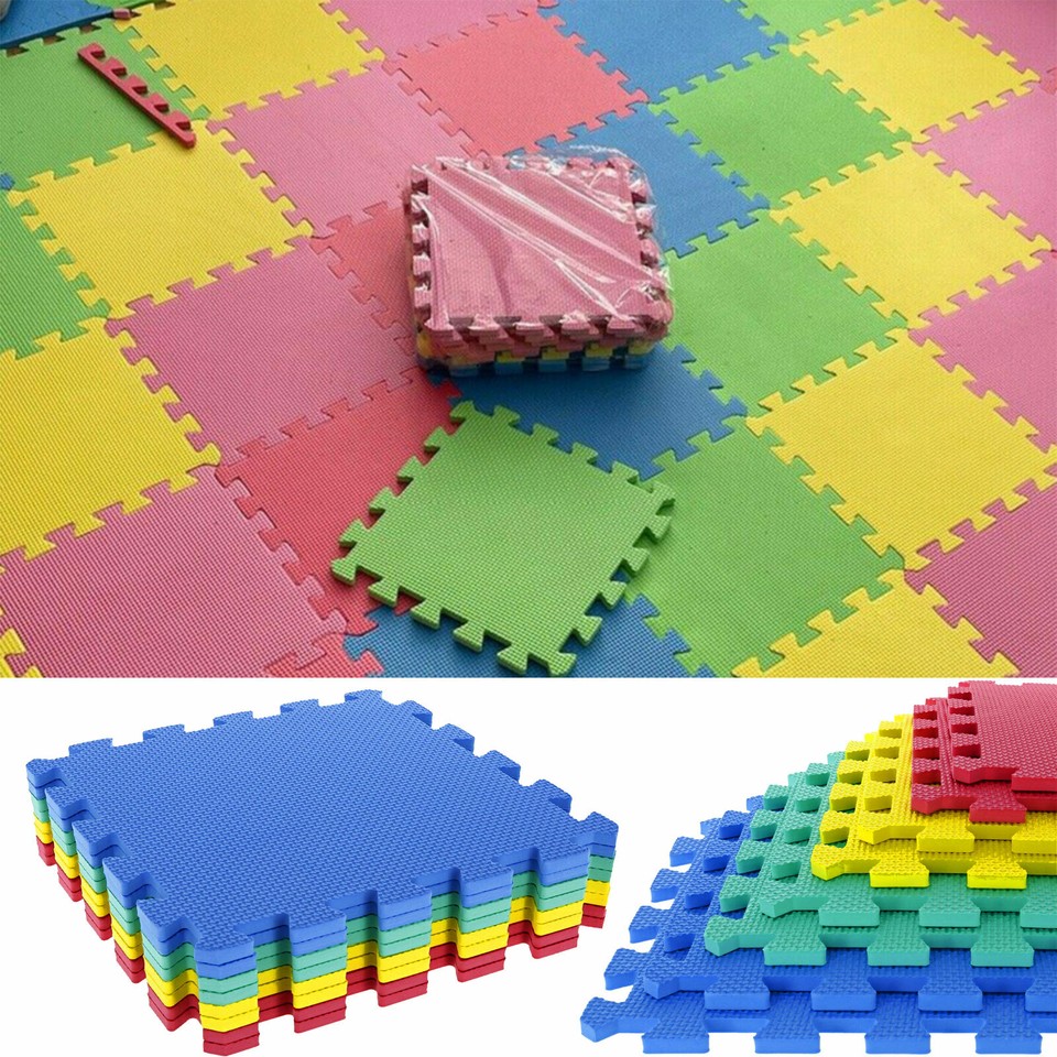 EVA Foam Interlocking Puzzle Mat Kids Play Gym Flooring Exercise & Yoga ...