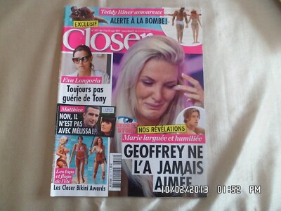 CLOSER N°327 17 SEPT 2011 MARIE SECRET STORY EVA LONGORIA TEDDY RINER ...