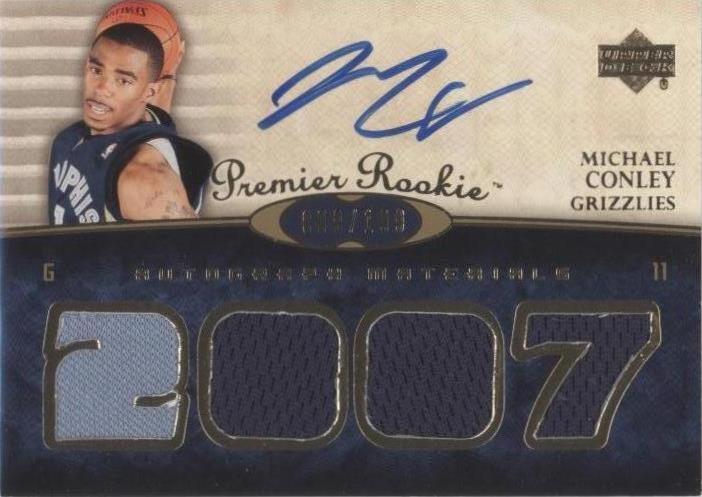 2007-08 UD Premier - Premier Rookie Autograph Materials Mike Conley ...