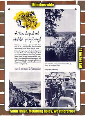 Metal Sign - 1950 WP CB&Q D&RGW California Zephyr Domes 2 - 10x14 ...