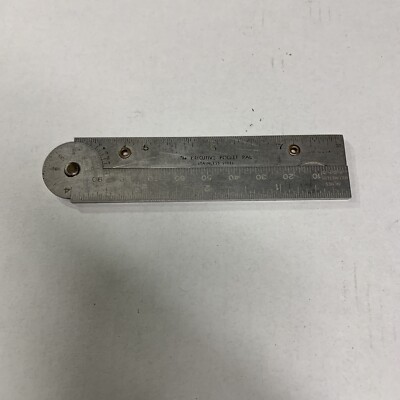 Vintage Executive Pocket Pal Stainless Steel Folding Ruler Protractor ...