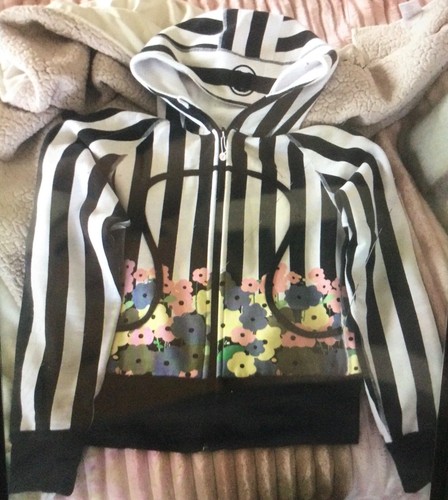 Lululemon Scuba Stripe Bloom Black White Floral Zip Hoodie Jacket 8 | eBay