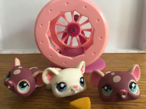 Littlest Pet Shop LPS #2422 and #1756 mice mouse and wheel | eBay Australia