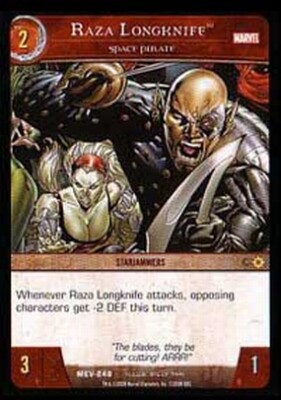 VS System: Raza Longknife, Space Pirate [Played] Marvel Evolution TCG ...