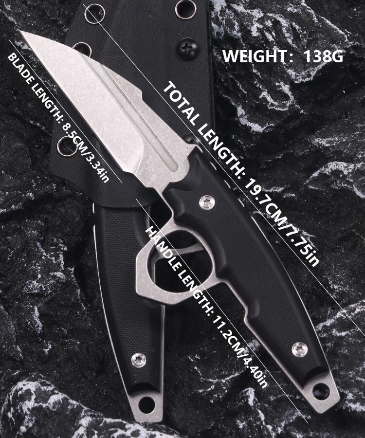 G10 Full Tang Fixed Blade Knife Horizontal Vertical Conceal Carry 4mm ...