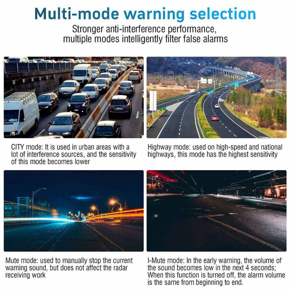 360°Full Band Laser Car Radar Speed Detector Camera Voice Alert ...