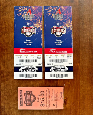 2007-WASHINGTON NATIONALS VS ARIZONA DIAMONDBACKS-TICKET STUBS-RFK ...