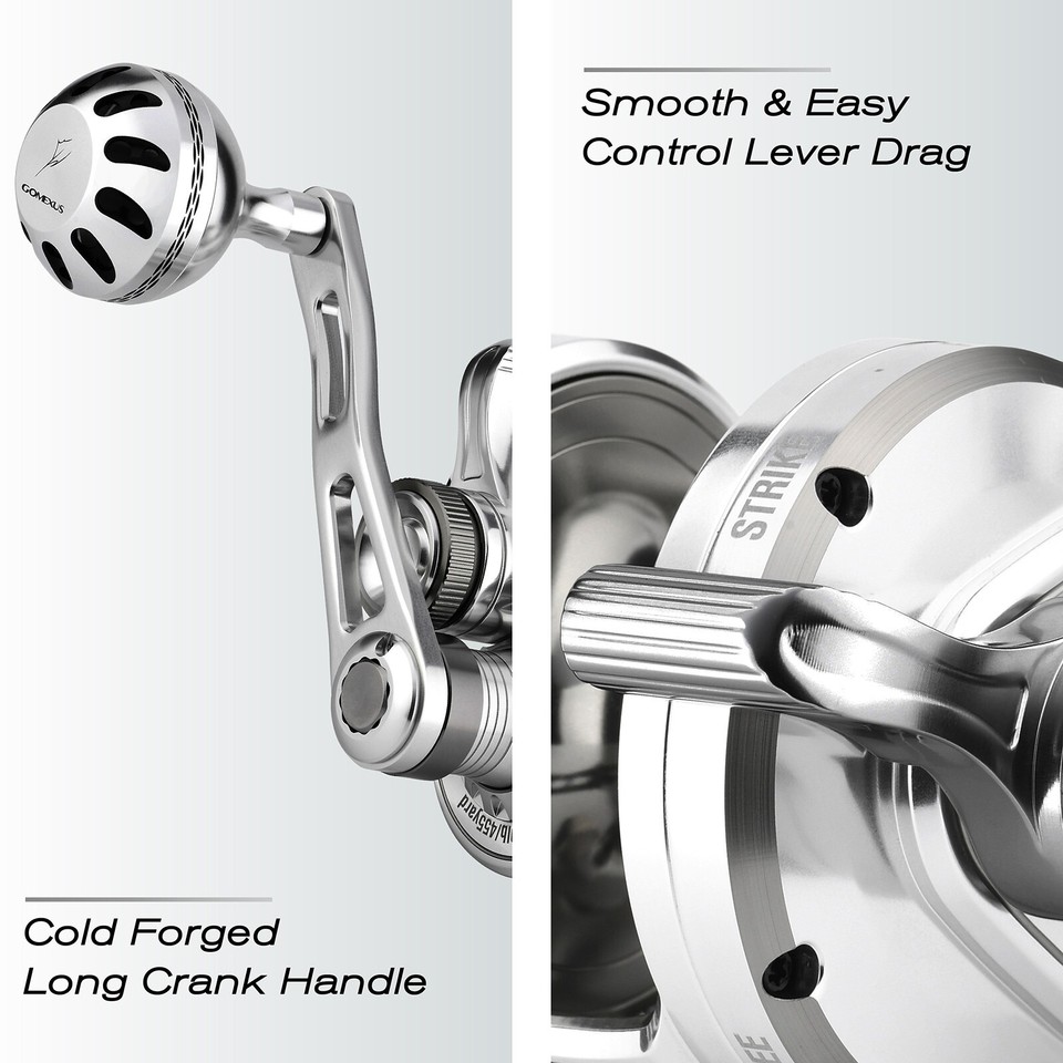 GOMEXUS Slow Pitch Jigging Reel LS20 CNC Aluminum Body Lever Drag Right ...