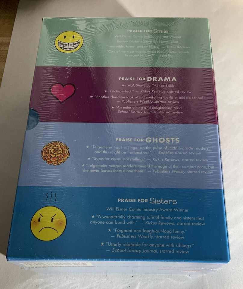 Raina Telgemeier Collection Box Set (Smile, Drama, Ghosts, Sisters) 4 ...